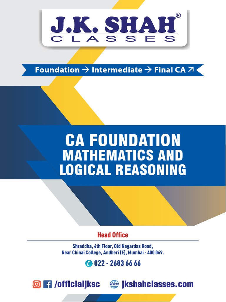 CA Foundation Mathematics & LR | PDF