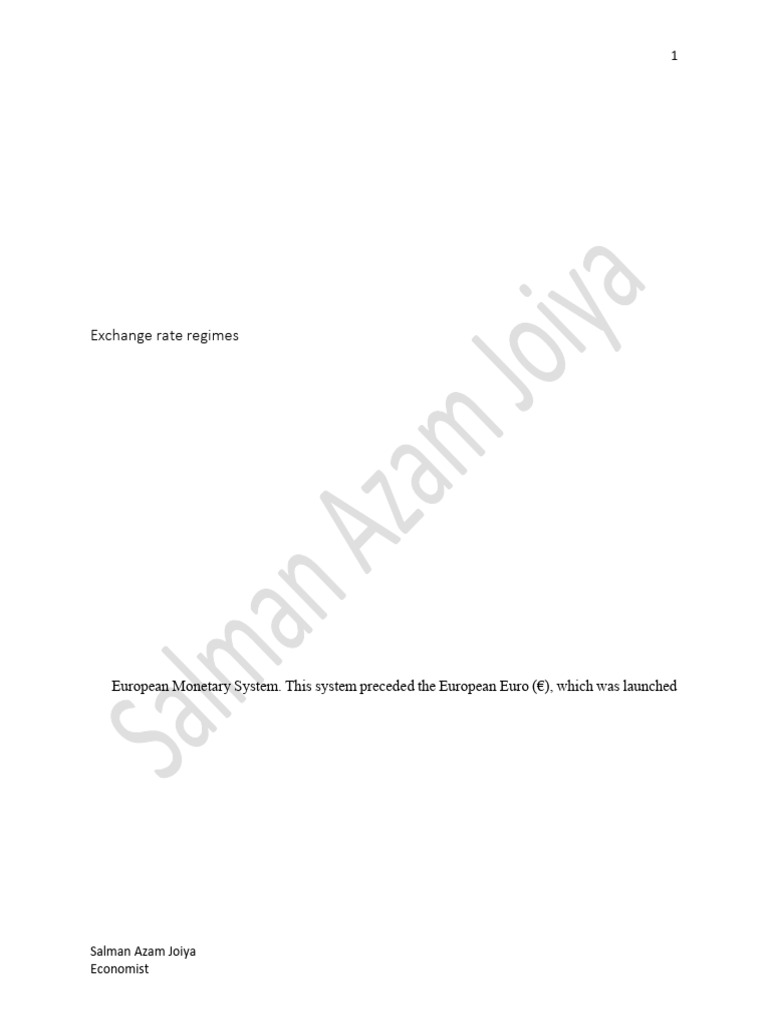 Exchange Rates Pdf Exchange Rate Floating Exchange Rate