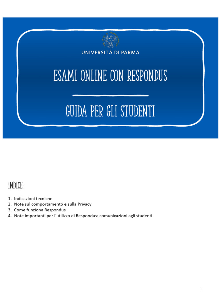 Guida Respondus STUDENTI | PDF