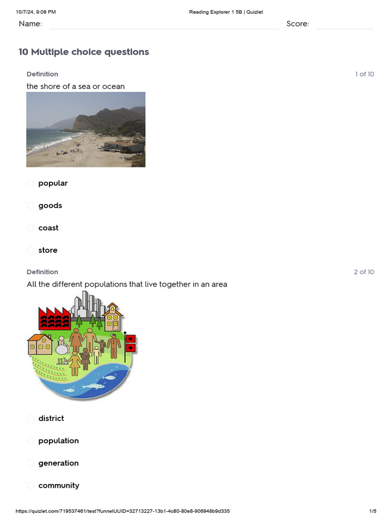 Reading Explorer 1 5B - Quizlet | PDF