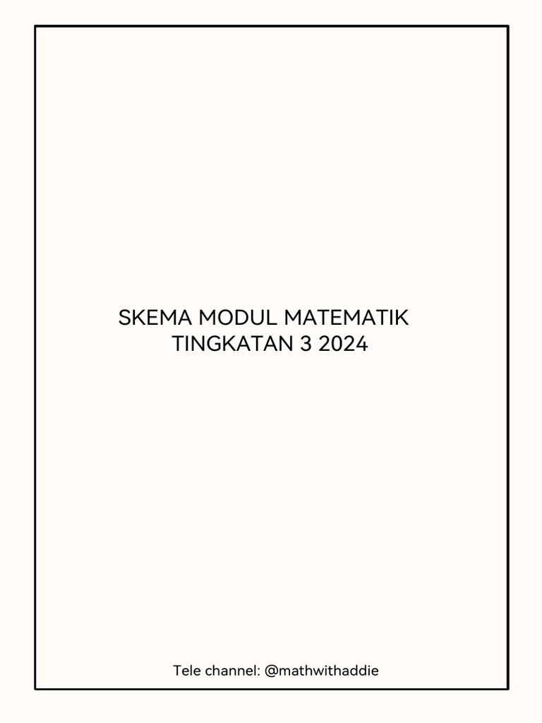 Skema Modul Math f3 | PDF