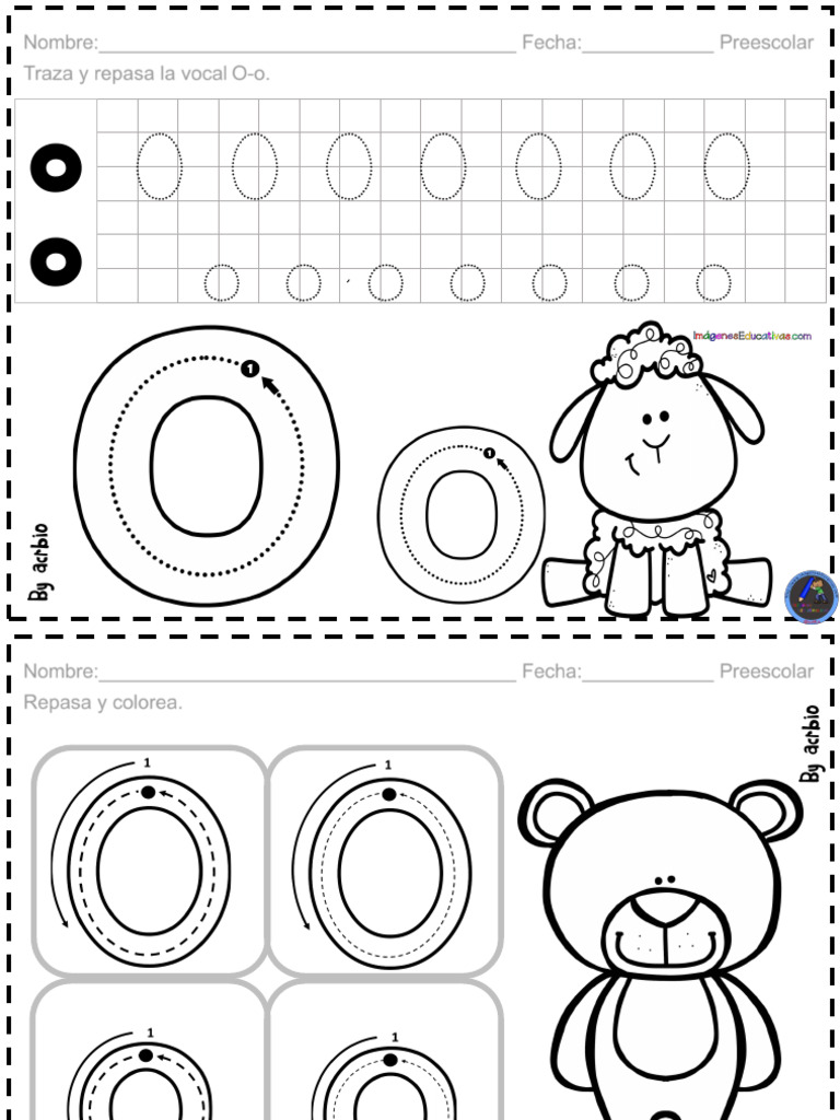 Cuaderno para Preescolar Vocales Letra o - 240917 - 163656 | PDF