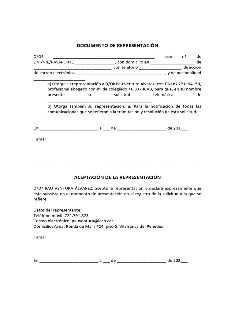 Documento de Representación | PDF