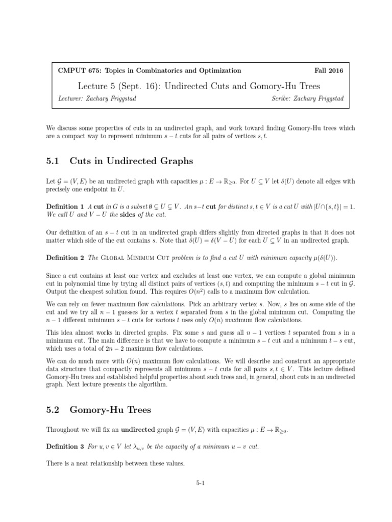 Gomory-Hu Trees 1 | PDF