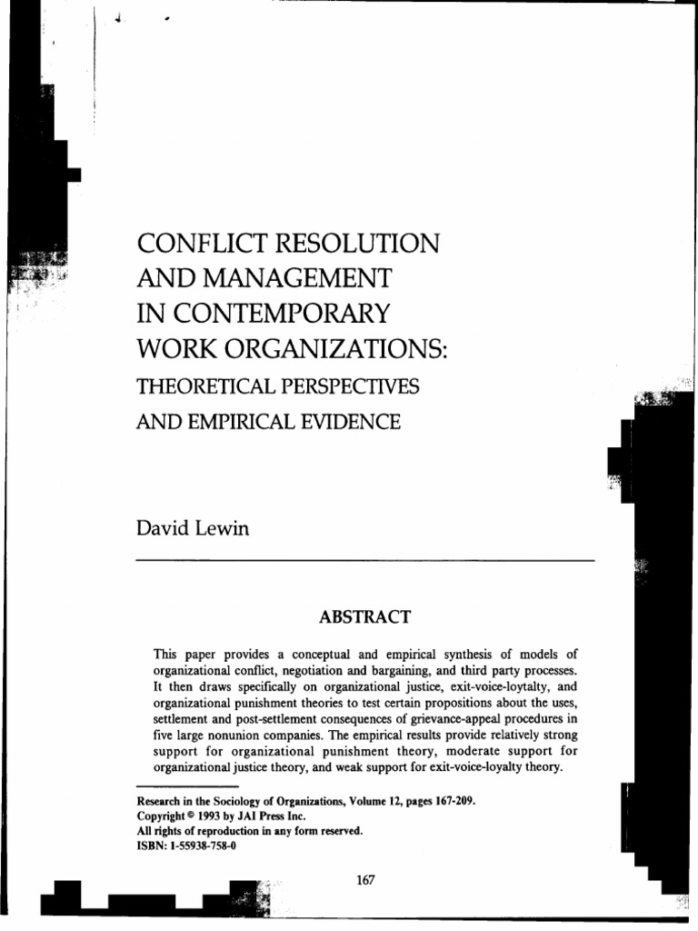 Conflict Resolution | PDF
