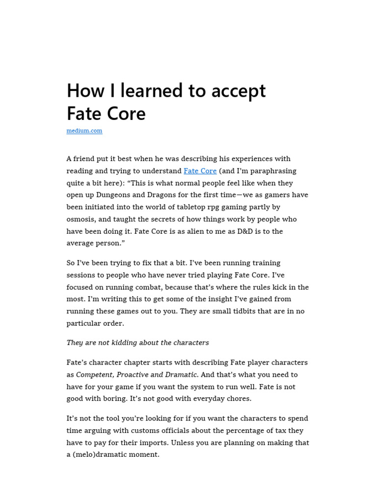 Accepting Fate Core | PDF