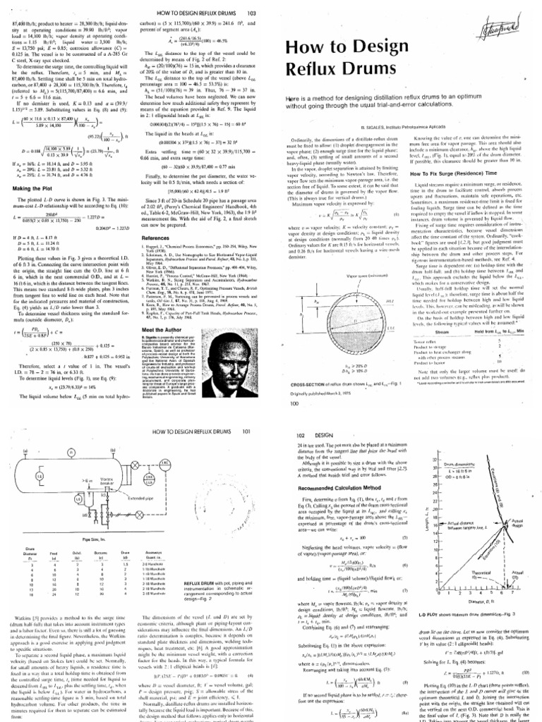 Reflux Drums Design [Sigales, B.] | PDF