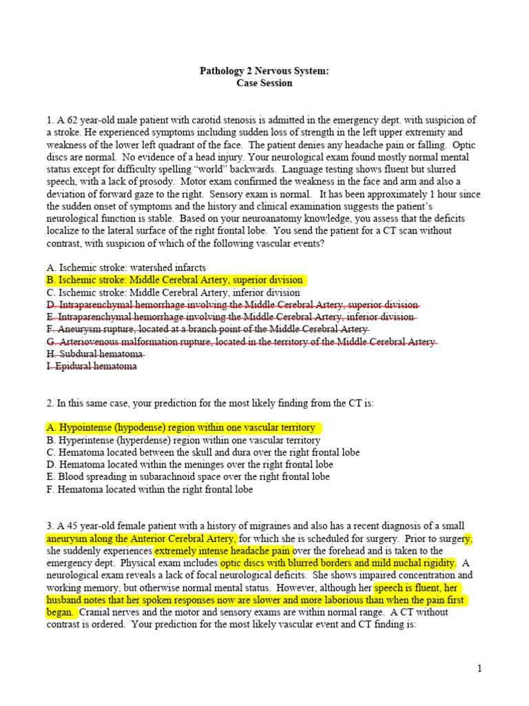 Case Session 1 Neuro Pathology | PDF