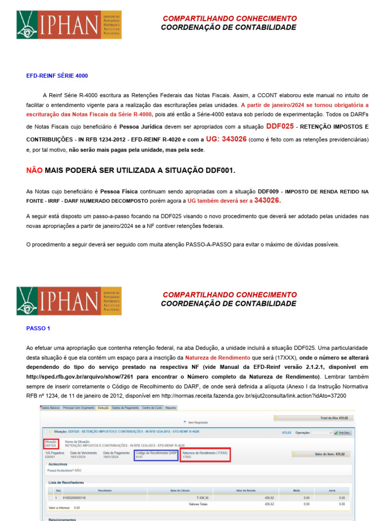 Manual Pratico Efd Reinf R 4000 | PDF