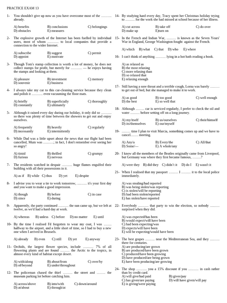 Practiceexam 13 | PDF