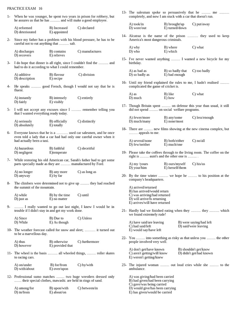 Practiceexam 16 | PDF