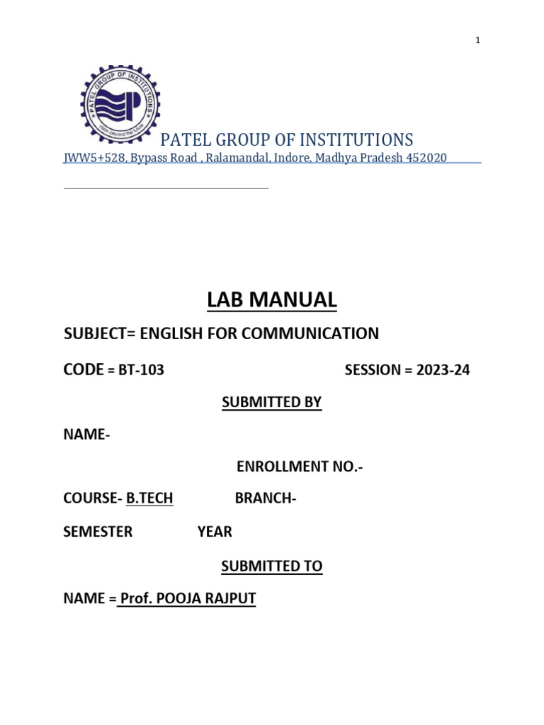 B.tech Manual (ENGLISH) | PDF