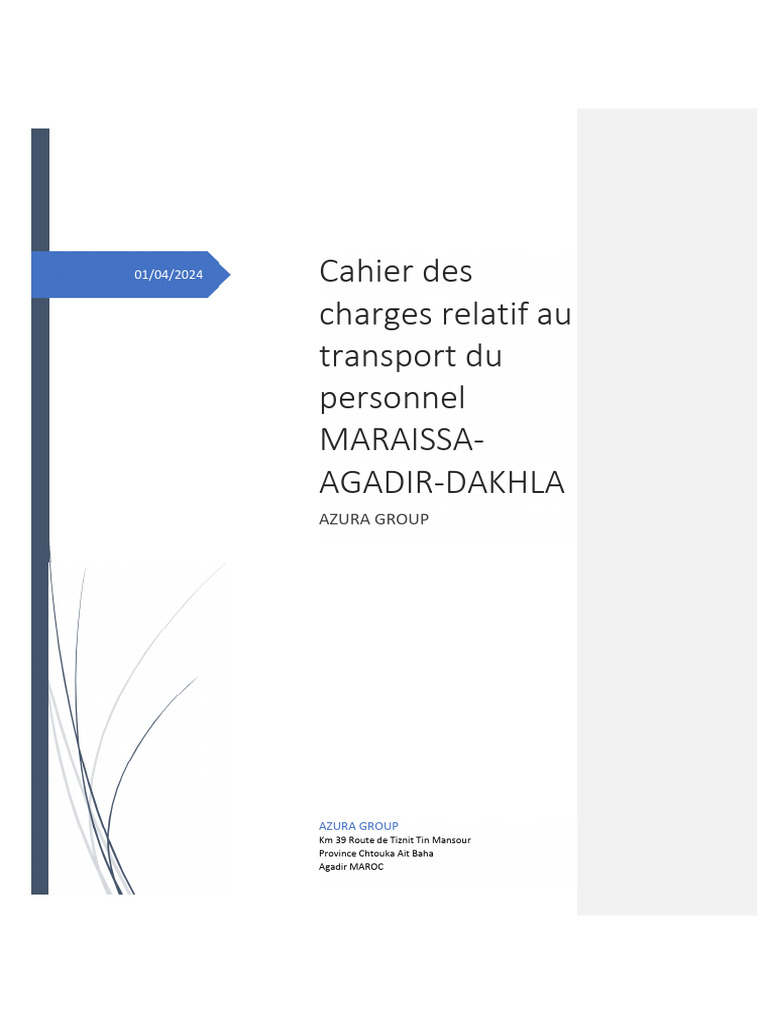 CDC Transport Du Personnel 24-25-Section Maraissa AGADIR-DAKHLA - VF | PDF