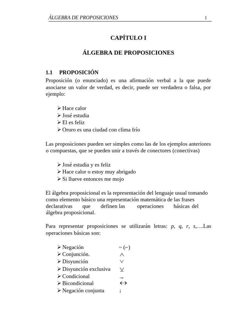 Algebra de Proposiciones | PDF