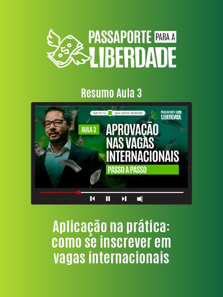 Resumo Aula 03 Passaporte Liberdade | PDF