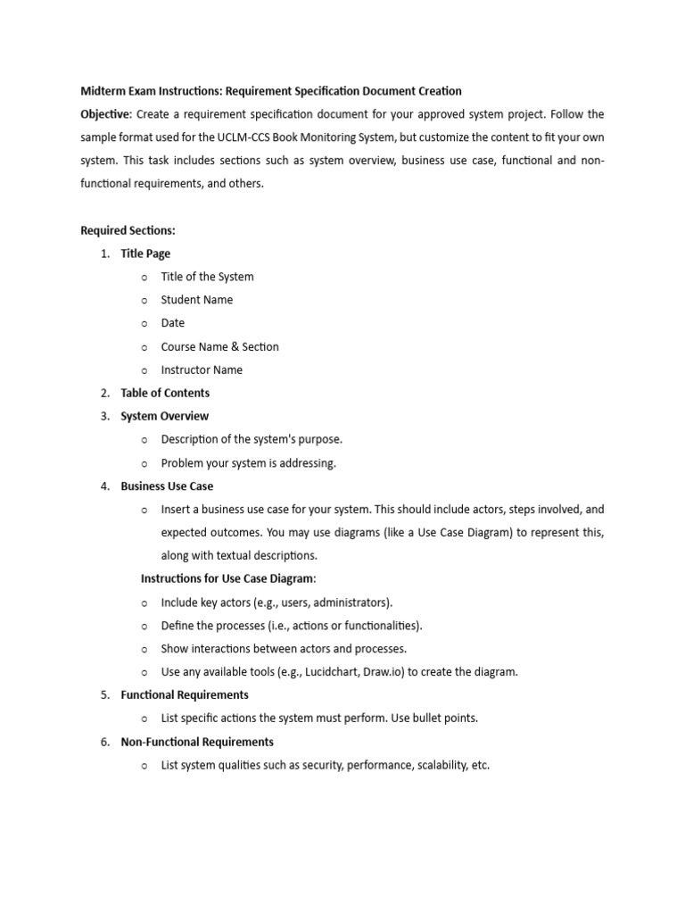 Midterm Exam Instruction | PDF