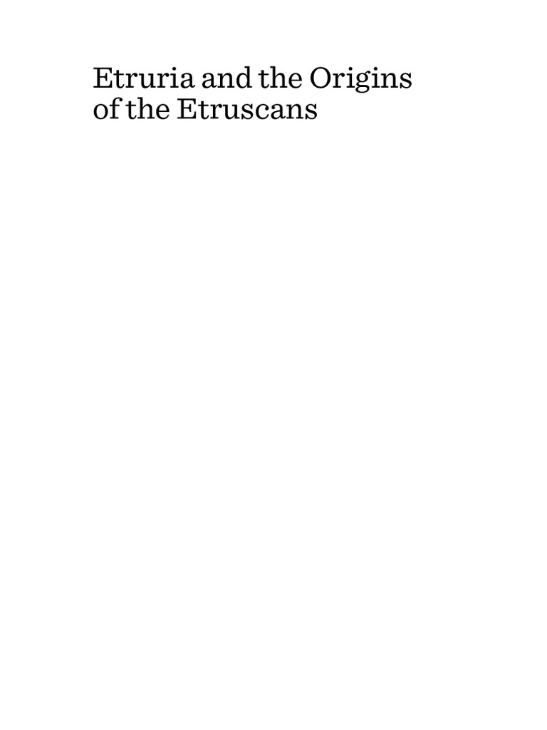 Etruscan and The Origin of The Etruscan | PDF