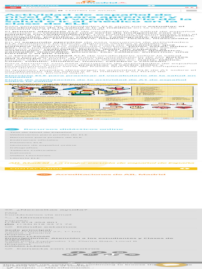 Actividad ELE Del Vocabulario de La Salud y de Ir | PDF | Léxico ...