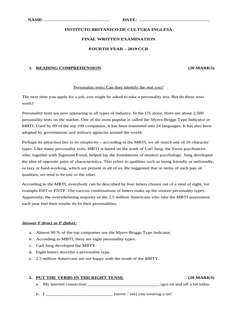 Final 4° Año CCR 2019 | PDF