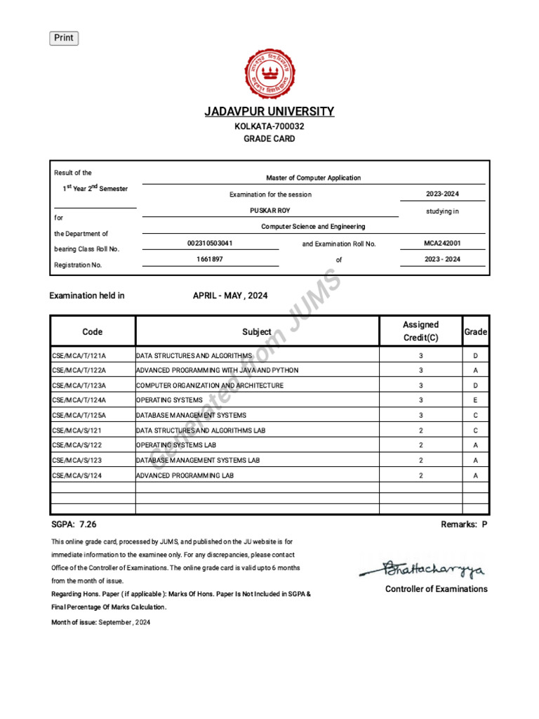 Grade Card | PDF