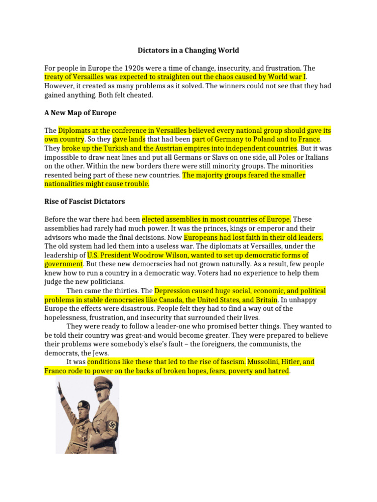 Dictators in A Changing World | PDF