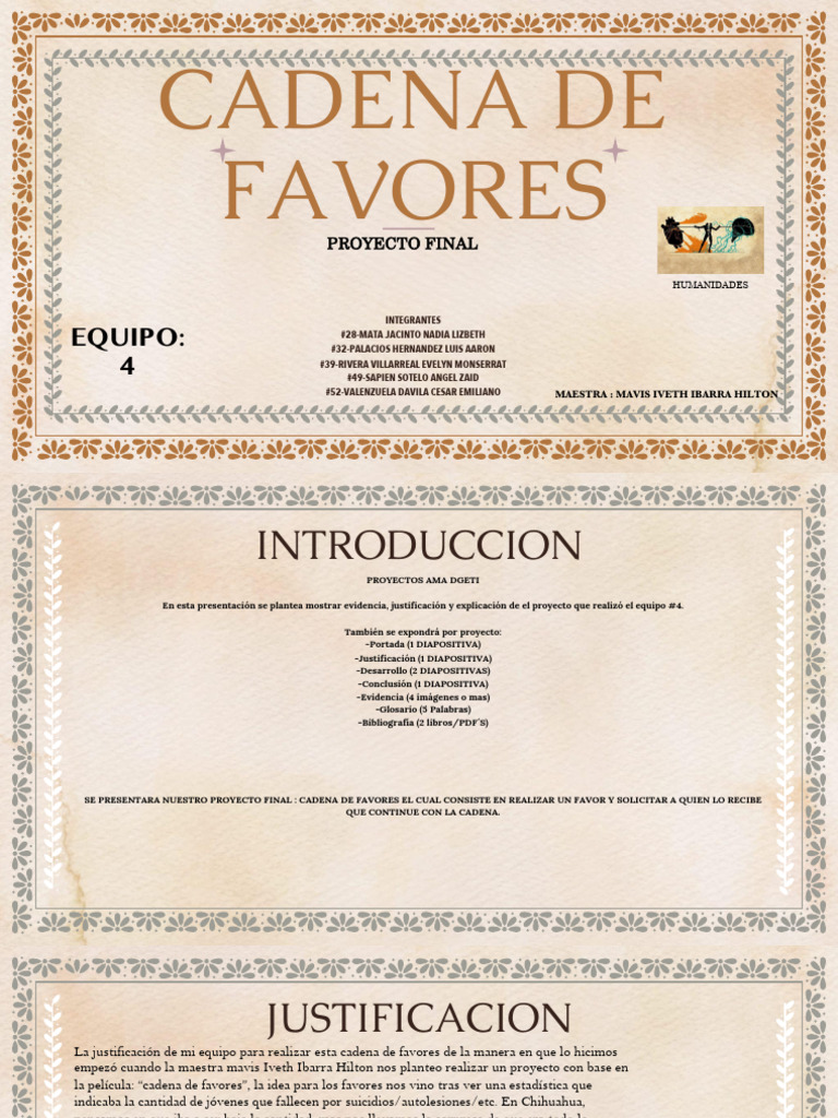 PRESENTACION SOBRE LA VALORACION DE LA PELICULA CADENA DE FAVORES | PDF