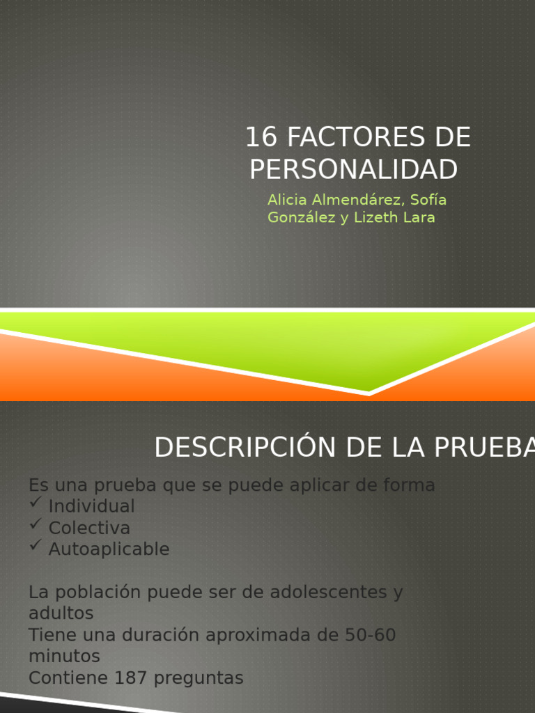 16 Factores de Personalidad | PDF