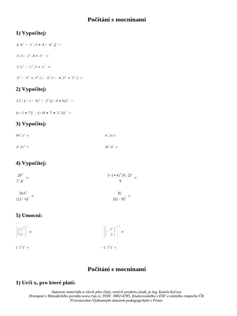 Počítání S Mocninami | PDF