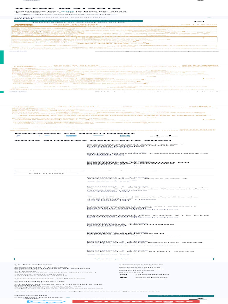 Arret Maladie PDF Congé maladie Médecin | PDF