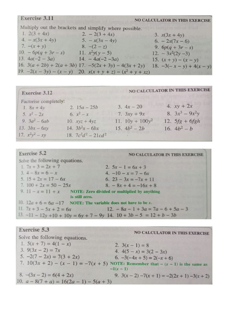 Expansion Factorisation SubjectMaking PracticeWorksheet | PDF