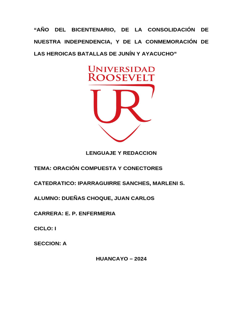 Oracion Compuesta Sem 7 | PDF
