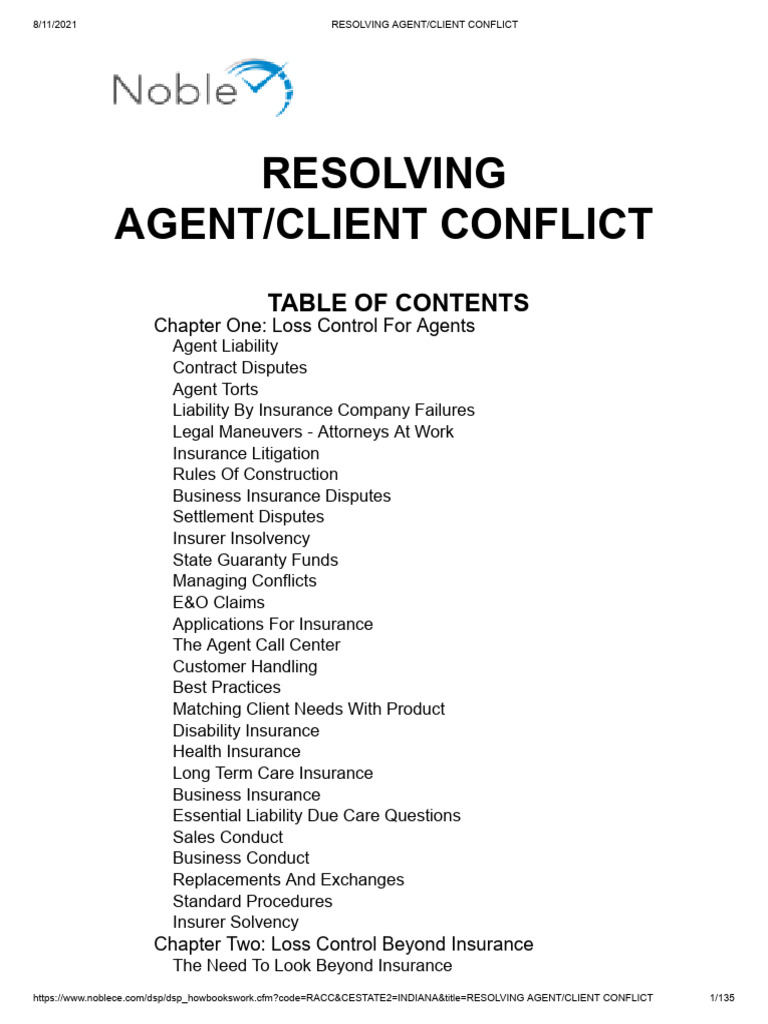 RESOLVING AGENT_CLIENT CONFLICT | PDF