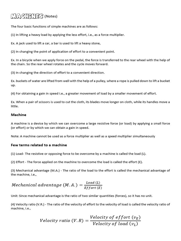 Machines (Notes) | PDF