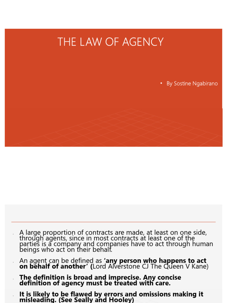 Law of Agency | PDF