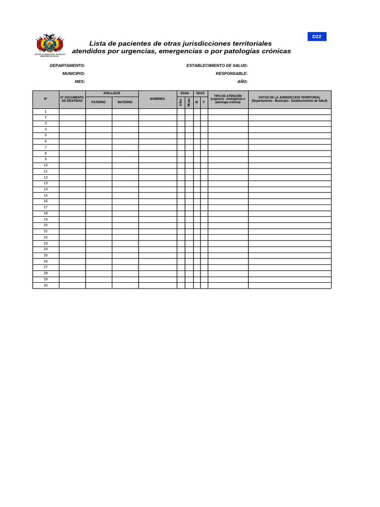 Formulario D22 | PDF