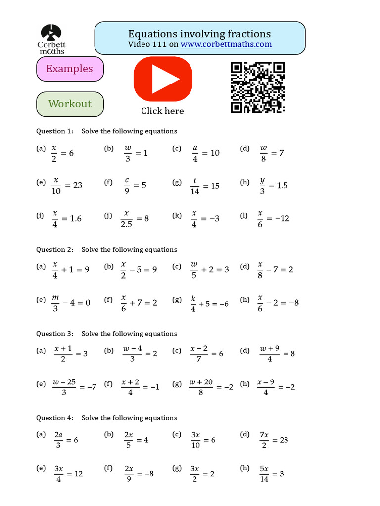 Solve Fraction Equations Guide | PDF | Mathematical Objects | Mathematics
