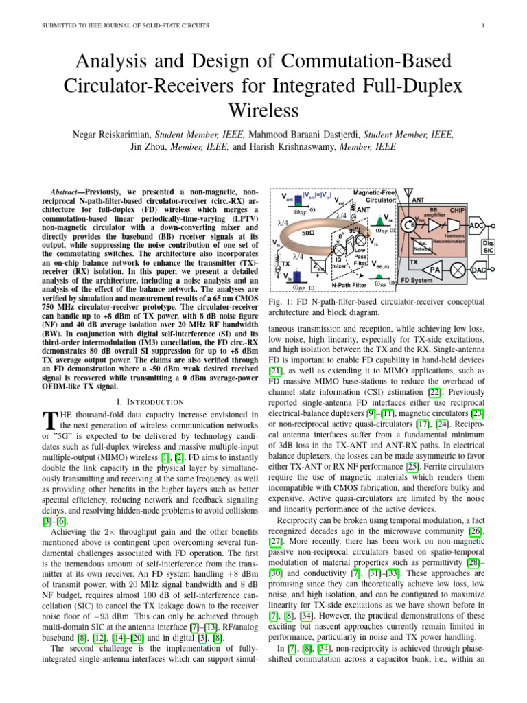 Analysis and Design of Commutation-Based Circulato | PDF | Antenna (Radio) | Amplifier