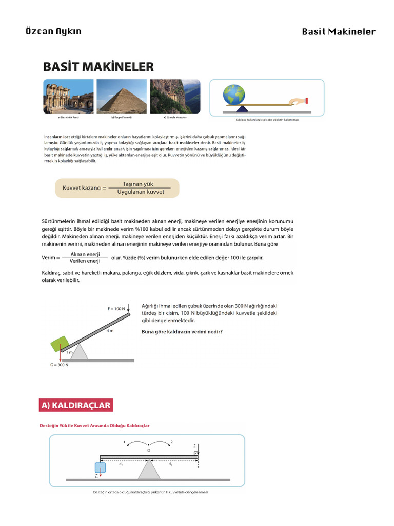 38-Basit Makineler - 1 Ve 2 | PDF
