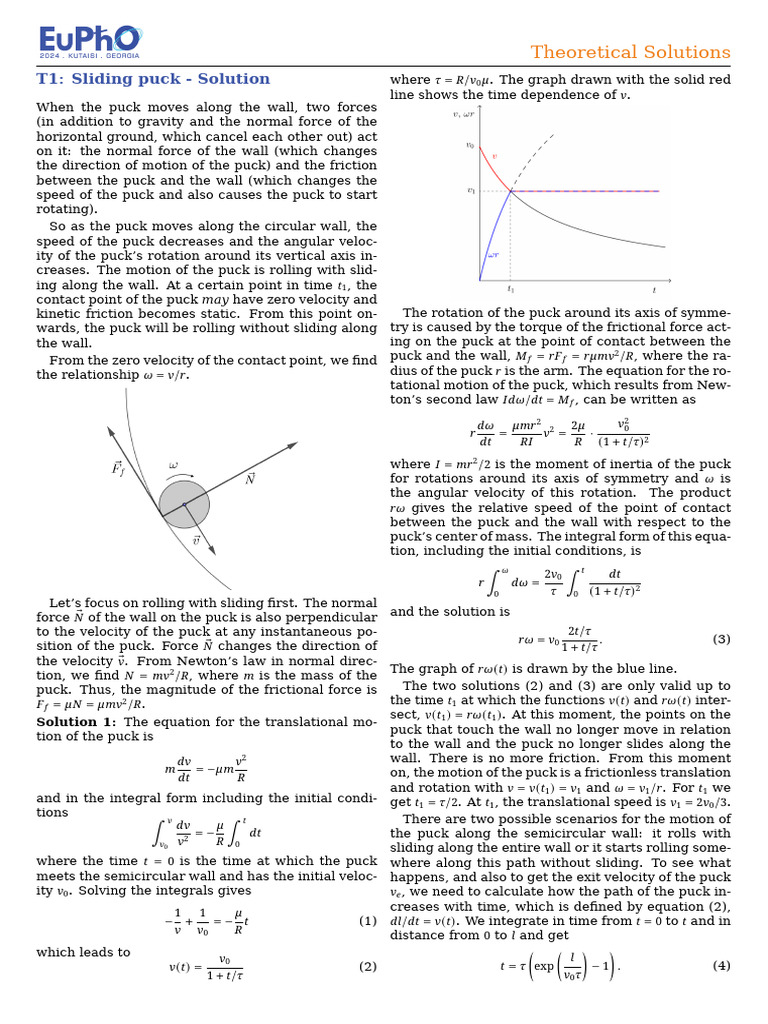 EuPhO 2024 Theory Sol | PDF