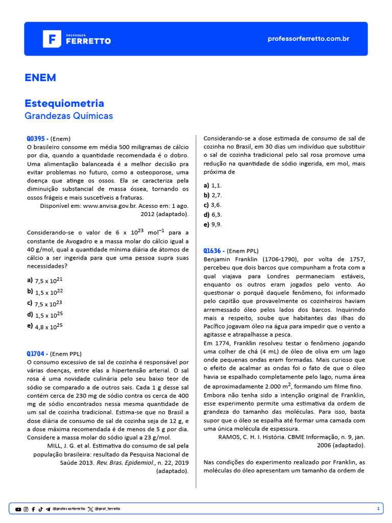 Lista de Questionamentos Enem 23 | PDF