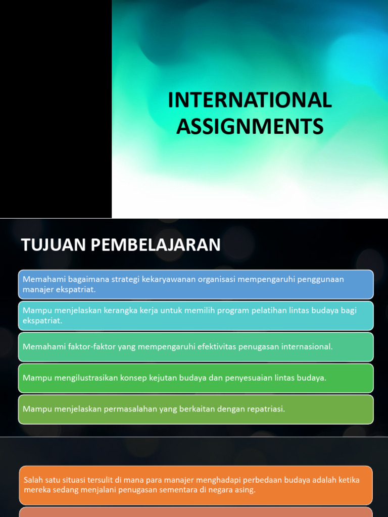 ULS 9 - INTERNATIONAL ASSIGNMENTS | PDF