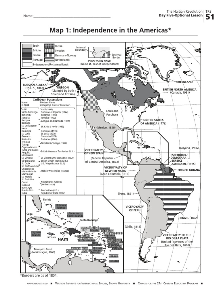 Independence and Abolition in Americas Maps | PDF