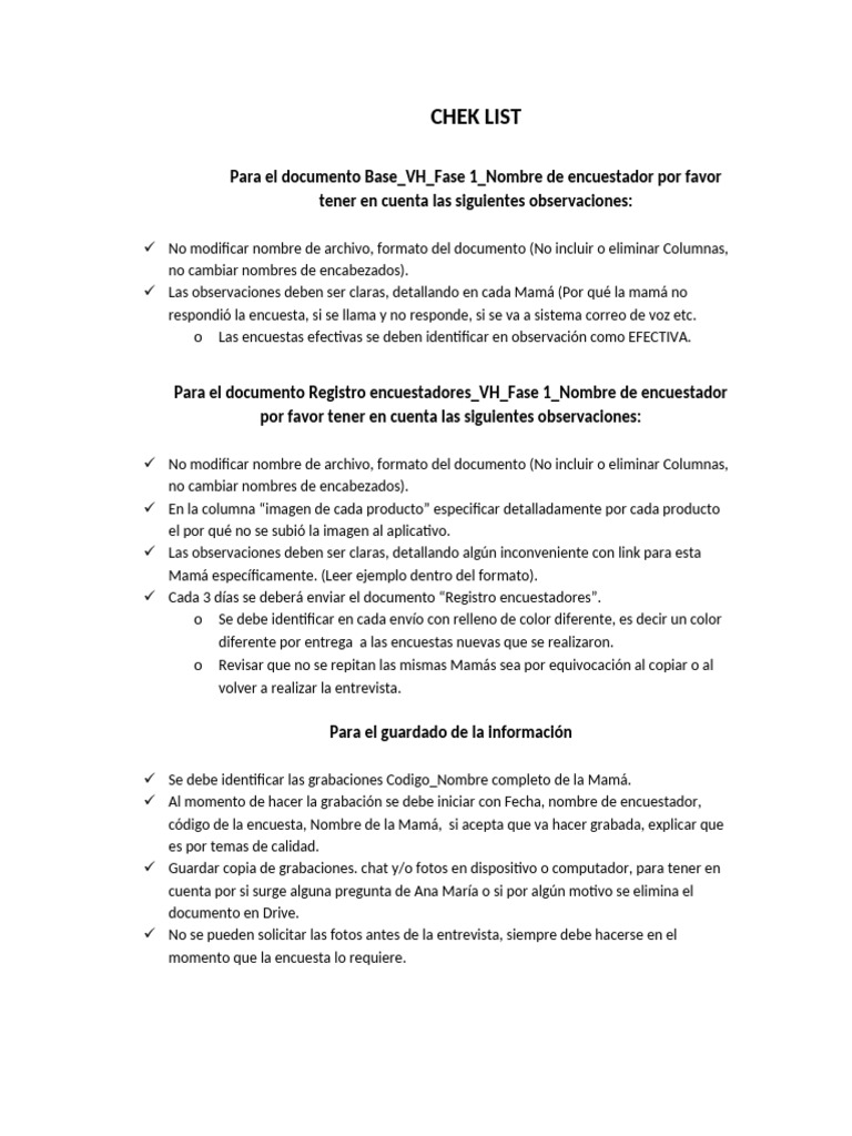 Chek List | PDF
