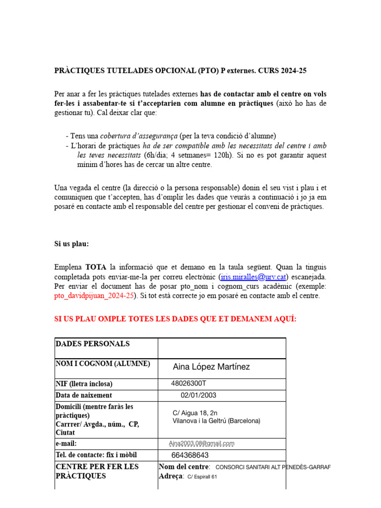 Practiques Externes | PDF