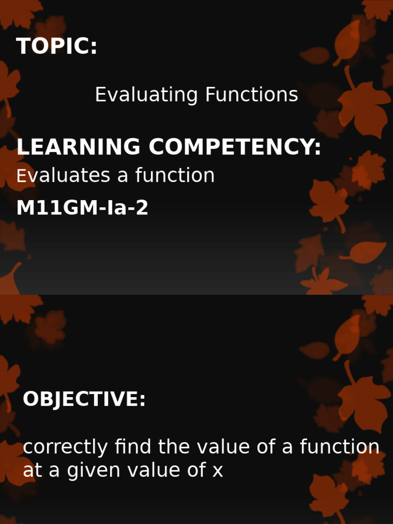 2a Evaluating Functions | PDF
