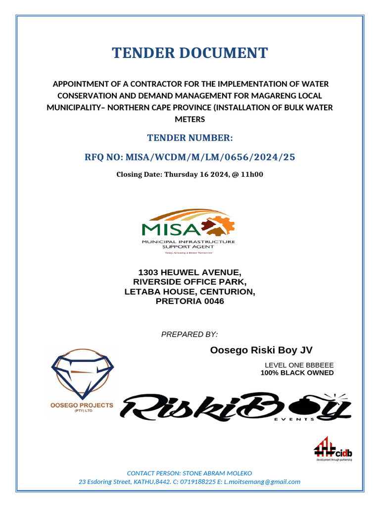 Ooseg - Tender Cover | PDF