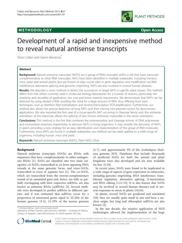 Development of A Rapid and Inexpensive Method To Reveal Natural ...