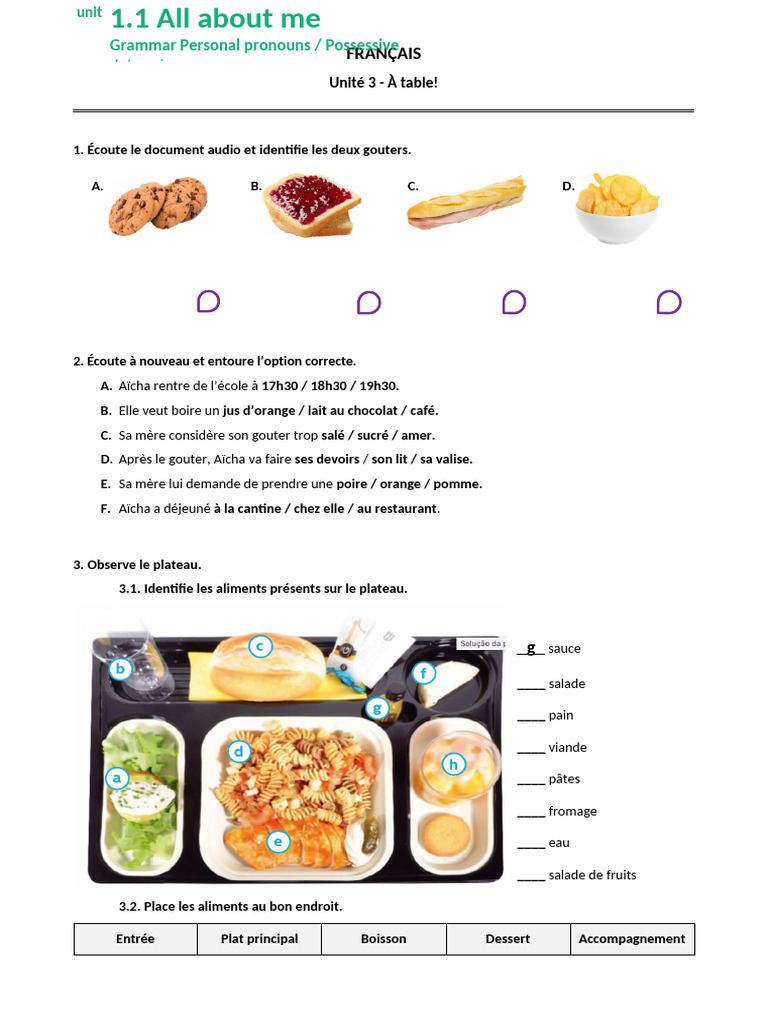 Fiche - Aliments | PDF