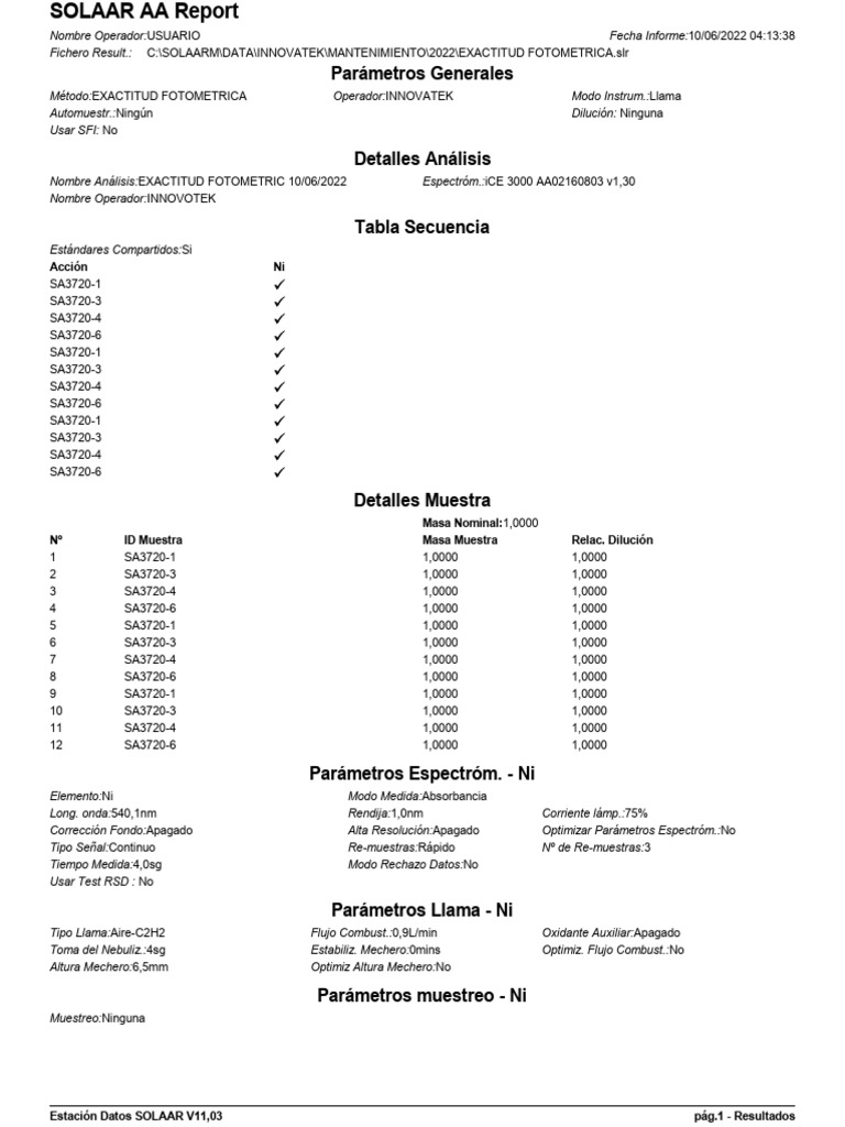 Exactitud Fotometrica | PDF