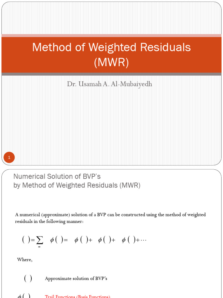 Method of Weighted Residuals (1) | PDF